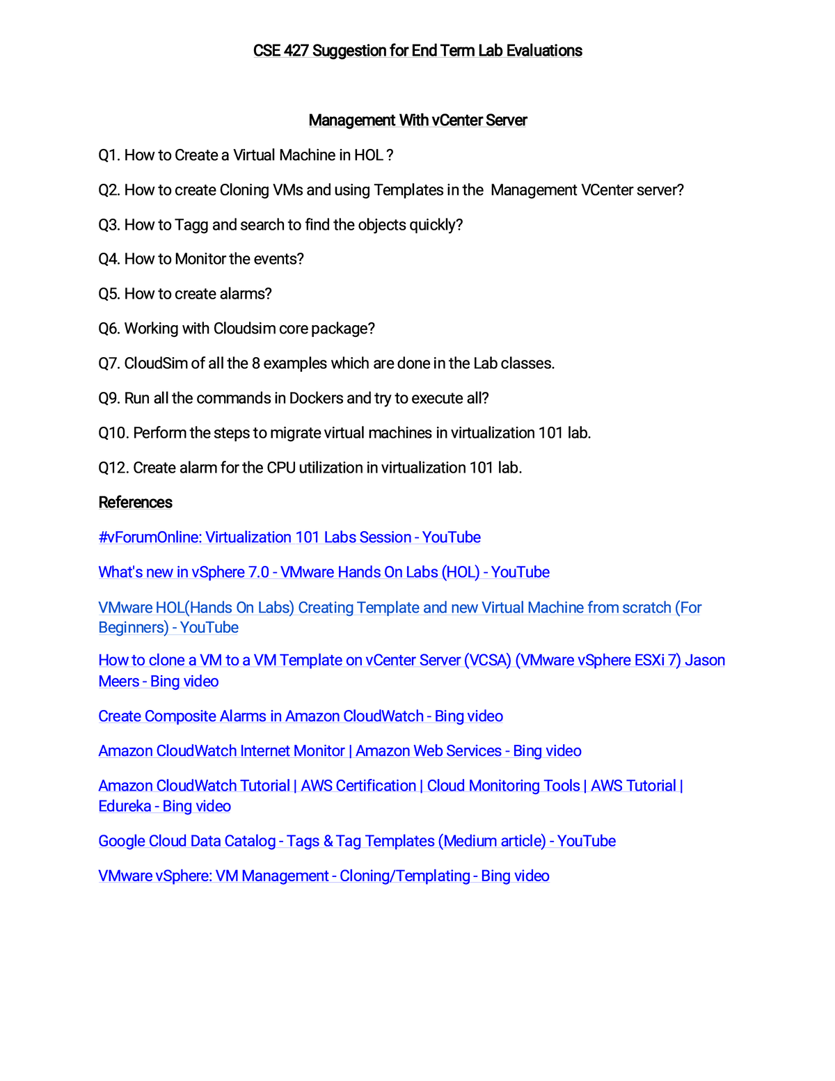 Cse427 questions - nadxcvbjnkml, - CSE 427 Suggestion for End Term Lab Evaluations Management ...