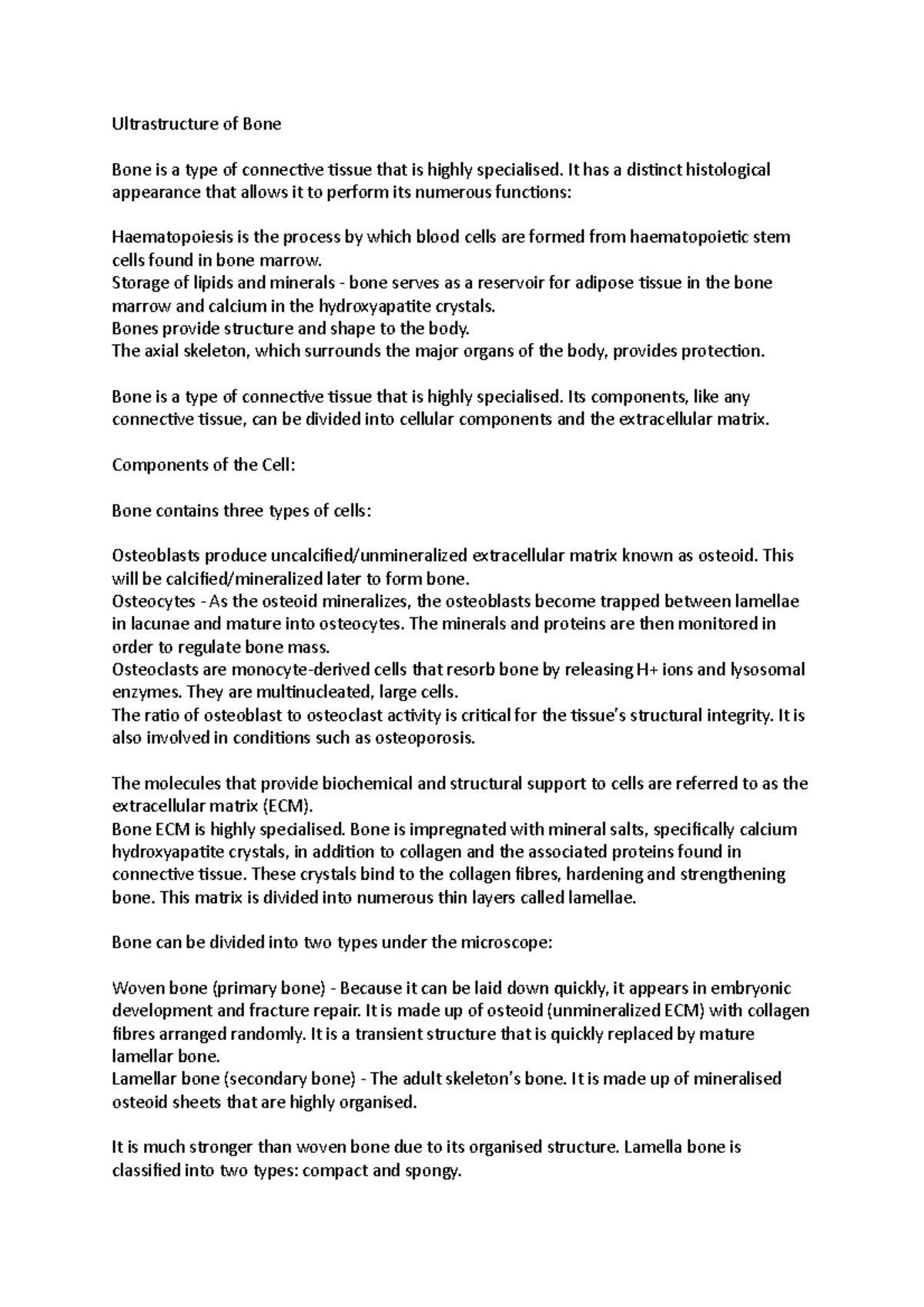 Ultrastructure of Bone - Ultrastructure of Bone Bone is a type of ...