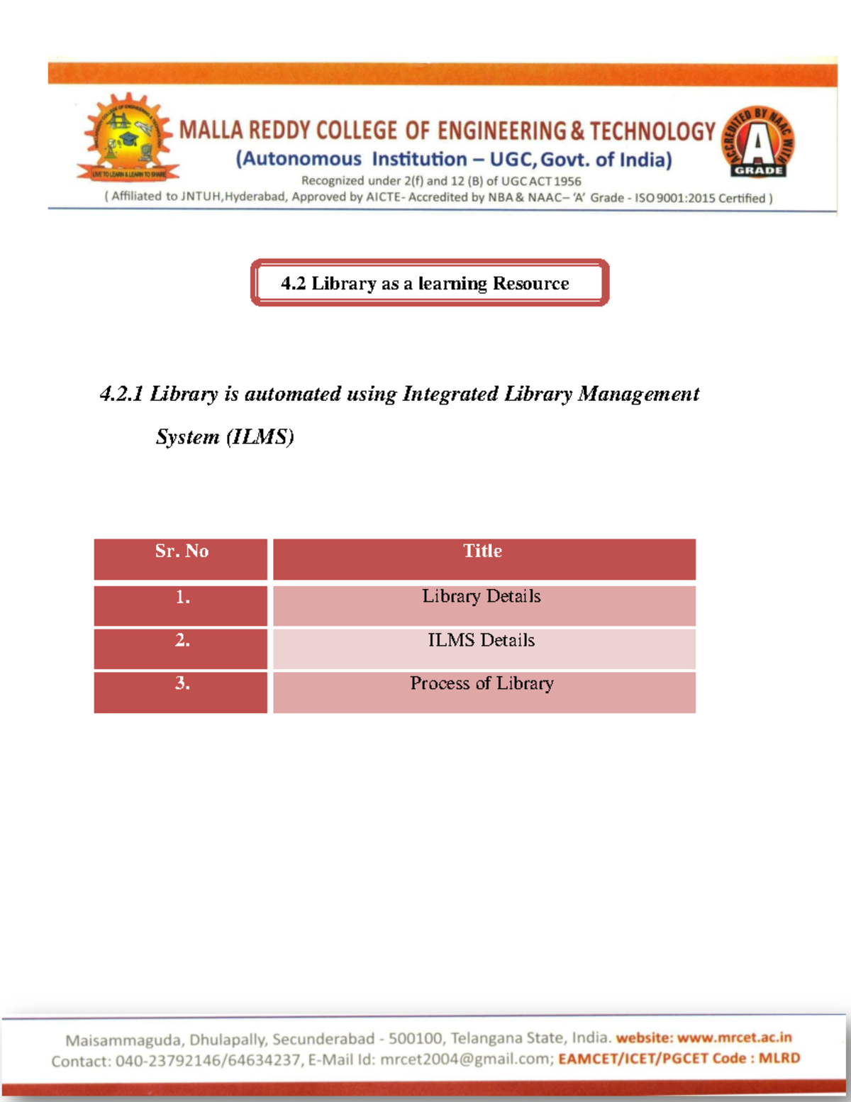 4 - just for reading - 4 Library as a learning Resource 4.2 Library is ...