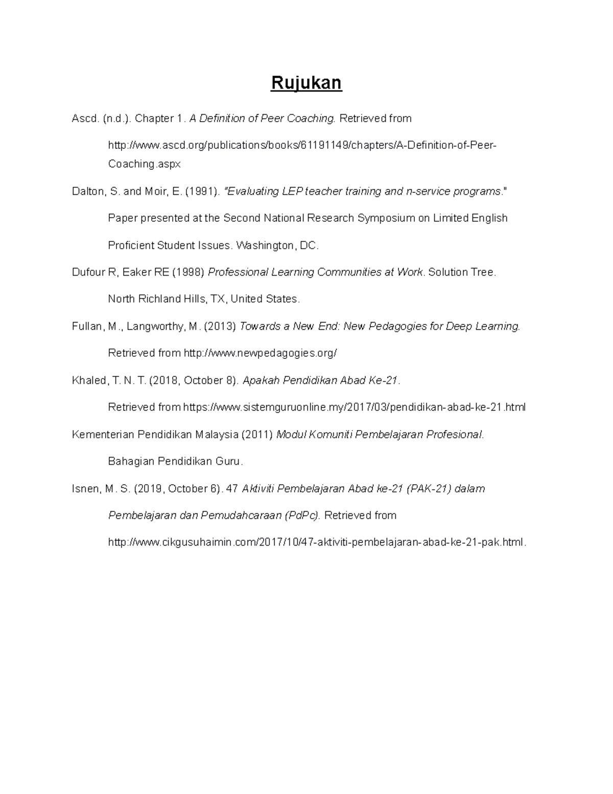 Rujukan - IPG Assignments - Rujukan Ascd. (n.). Chapter 1. A Definition ...