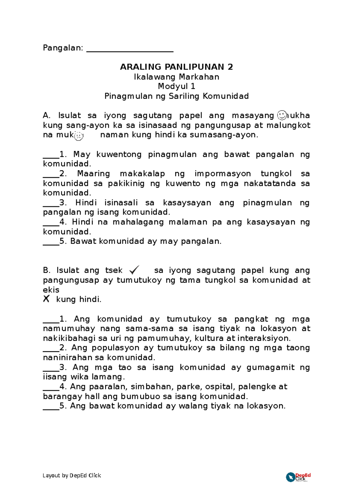 Q2 Activity Sheets - Grade 2 - Pangalan: _____________________ ARALING ...
