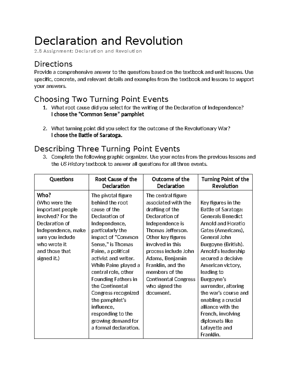 2.8 Declaration and Revolution - Declaration and Revolution 2 ...