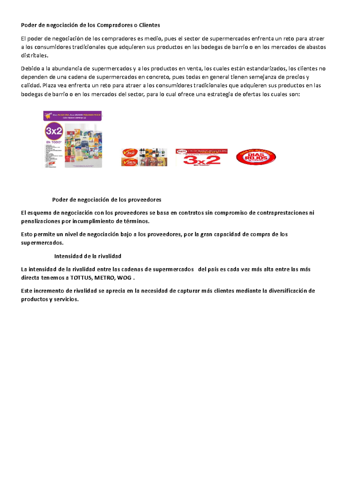 Porter Plaza VEA - 123 - Poder de negociación de los Compradores o ...