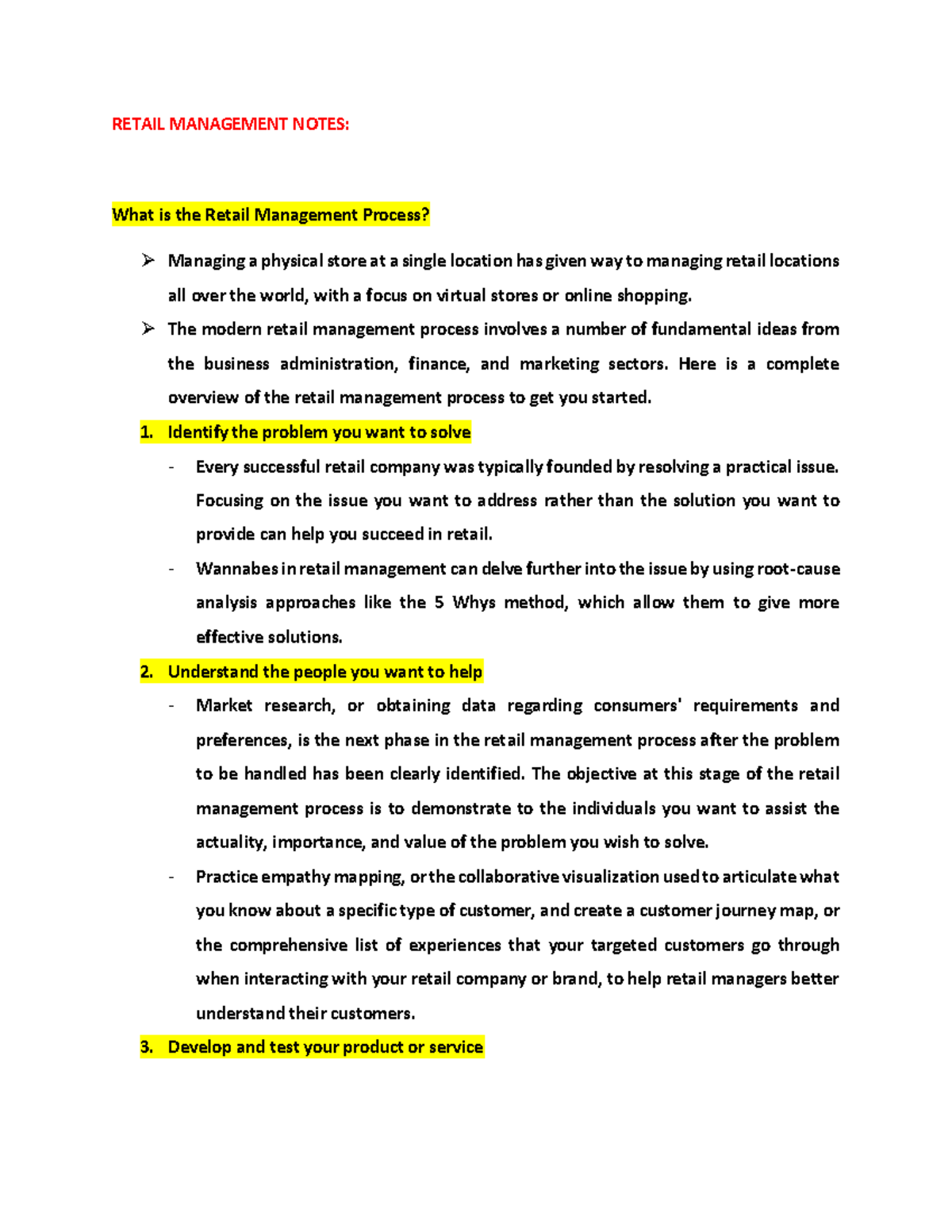 Retail Management - The modern retail management process involves a ...