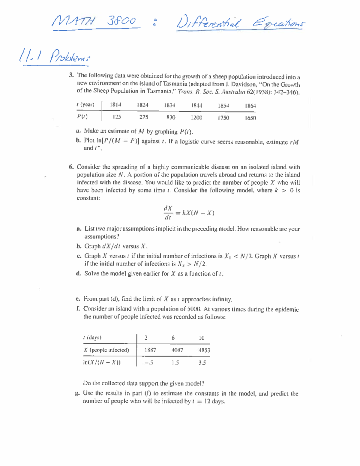 3800b19DEs - Math 3800 Practice Materials - MATH 3800 - Studocu