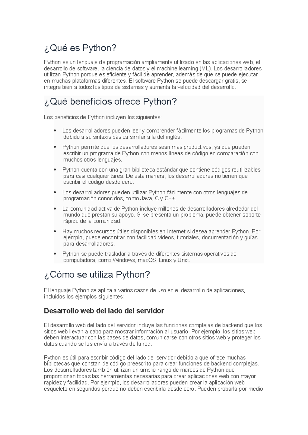 Qué es Python - fsafaf - ¿Qué es Python? Python es un lenguaje de ...