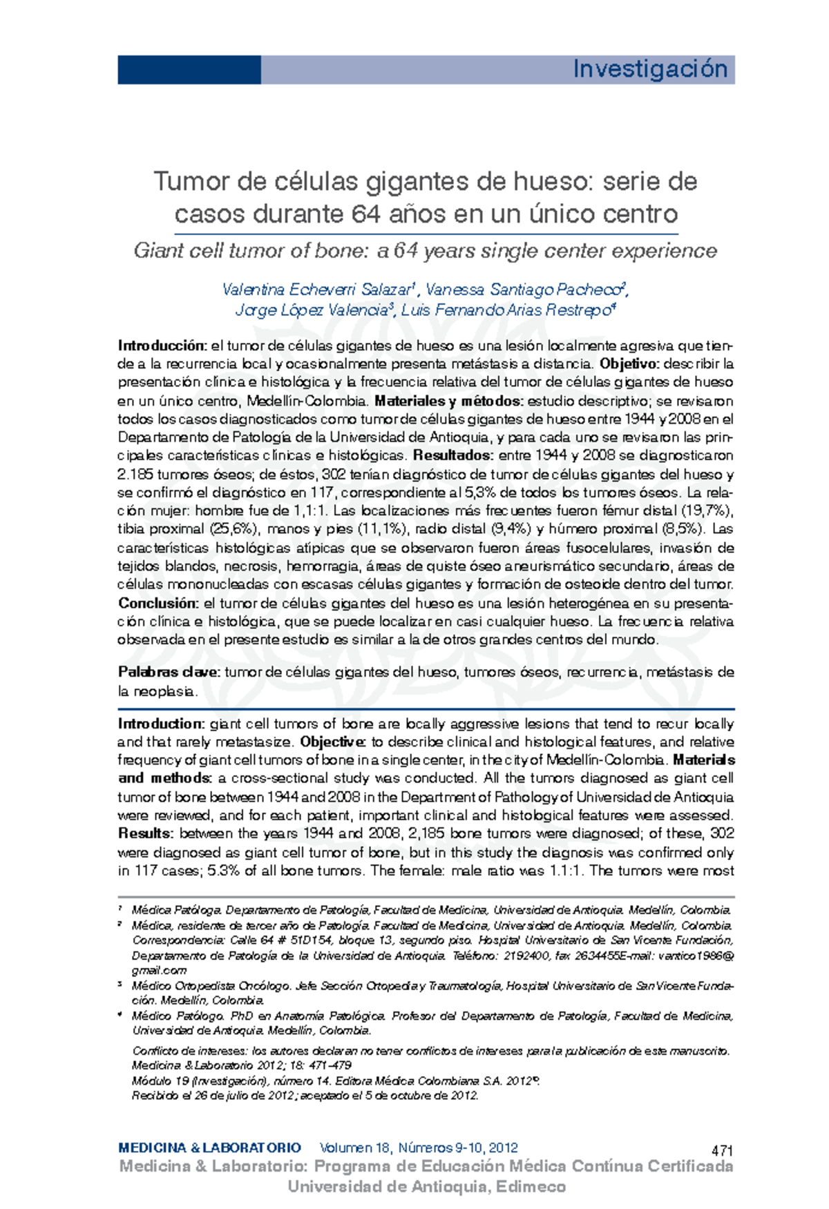Myl129-10e - ASDADASDA - Investigación MEDICINA & LABORATORIO Volumen ...