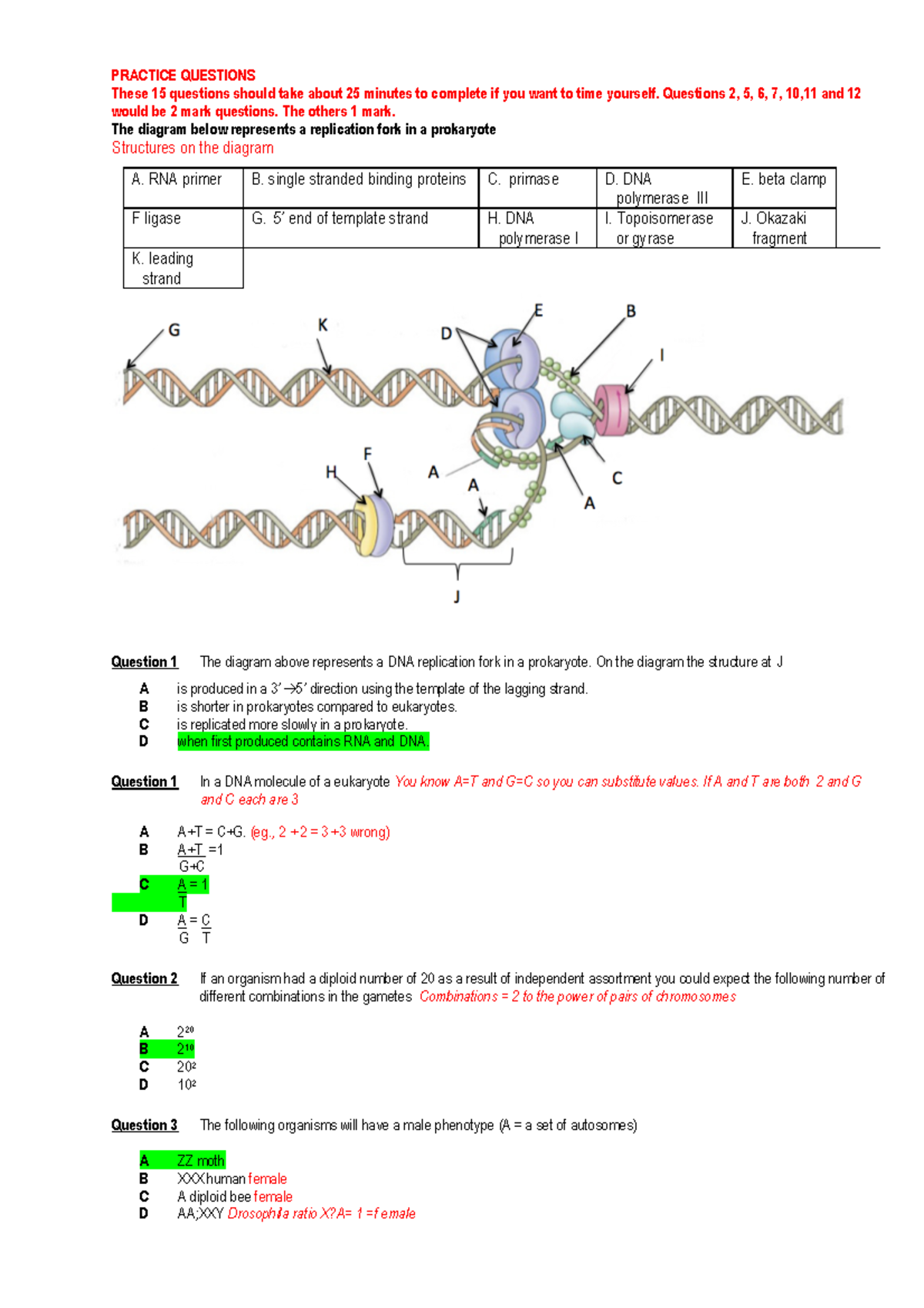 BIOL10003-genetics-mcqs-answers (set 3) - PRACTICE QUESTIONS These 15 ...