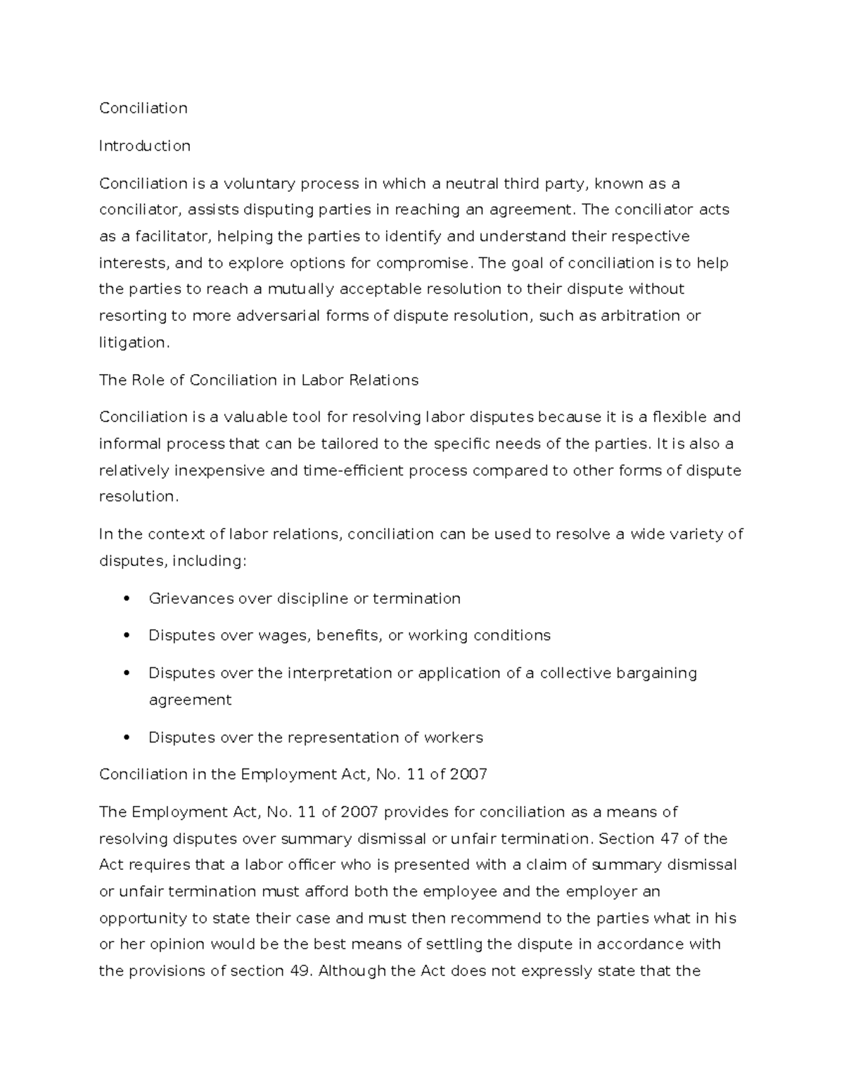 Legal Framework for Conciliation - Conciliation Introduction ...