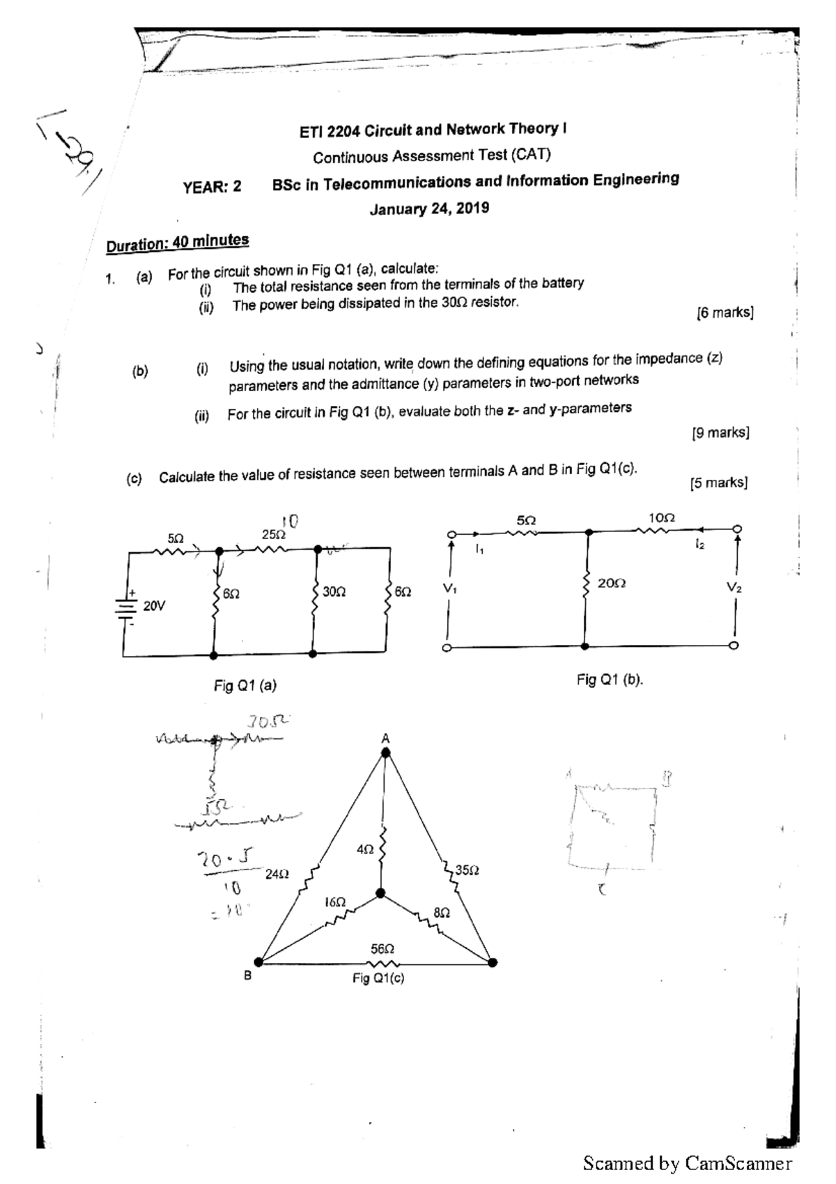 ALL PAST Papers - Bsc. Electrical and Electronic engineering - Studocu