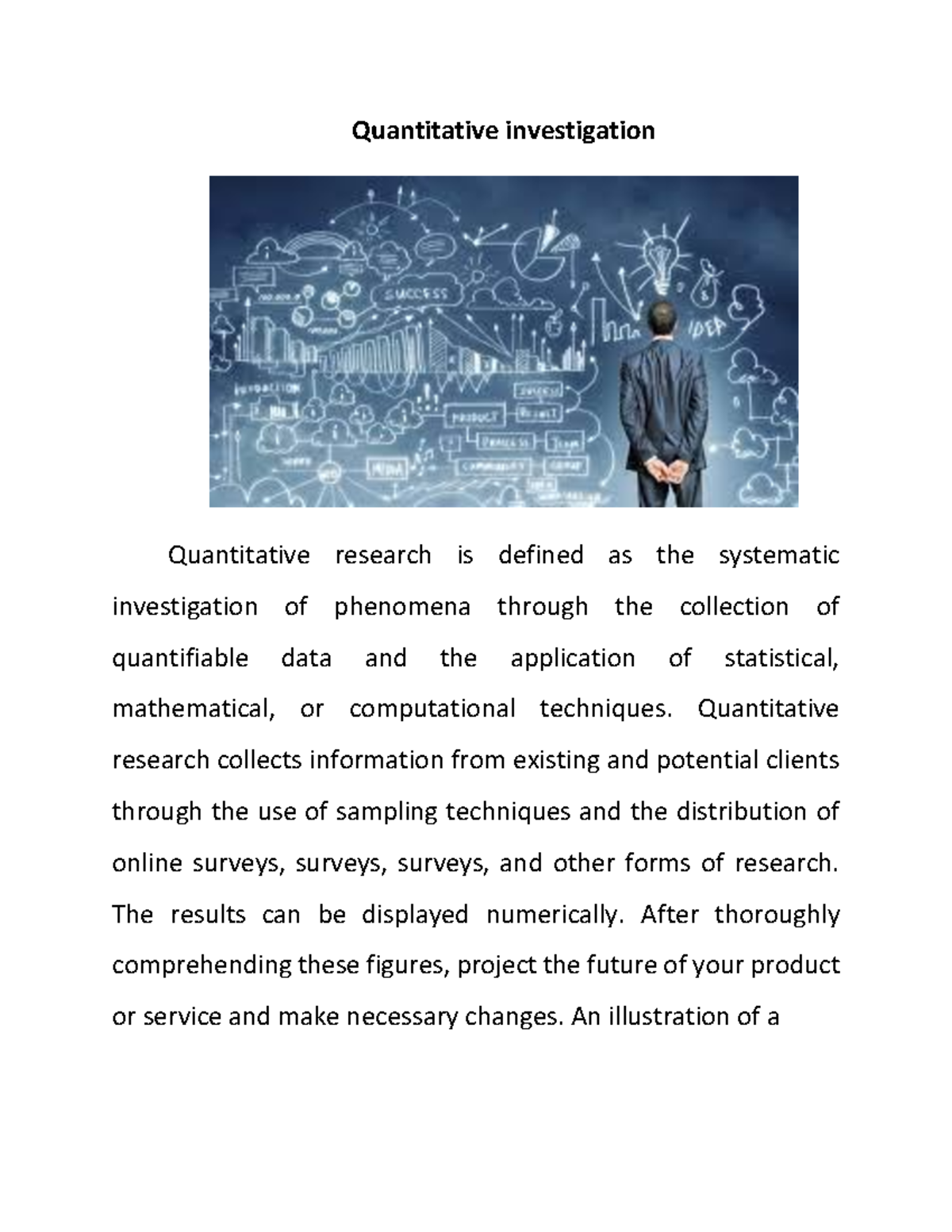 Quantitative investigation - Quantitative investigation Quantitative ...