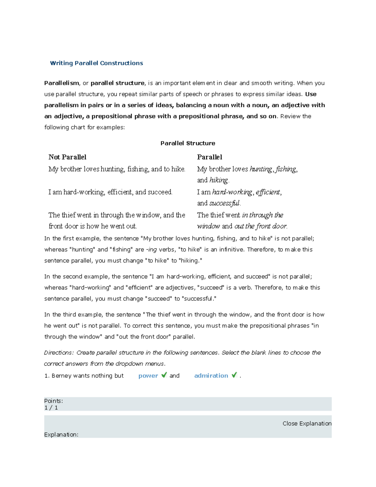 Writing Parallel Constructions - Writing Parallel Constructions ...