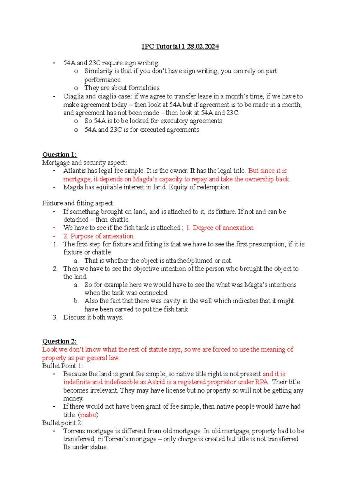 Ipc Tutorial 1 28 Tut Notes Ipc Tutorial 1 28 54a And 23c Require