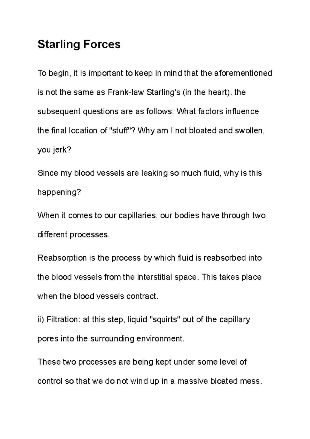 Part 3 Starling Forces - Notes - Starling Forces To begin, it is ...