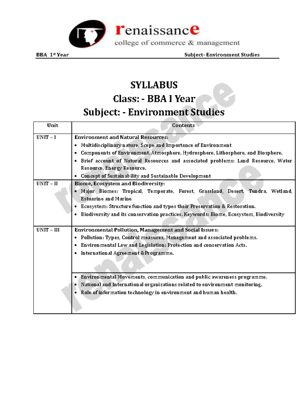 MINE EVS Bba 1st Year Evs SYLLABUS Class BBA I Year Subject mine-evs-bba-1st-year-evs-syllabus-class-bba-i-year-subject