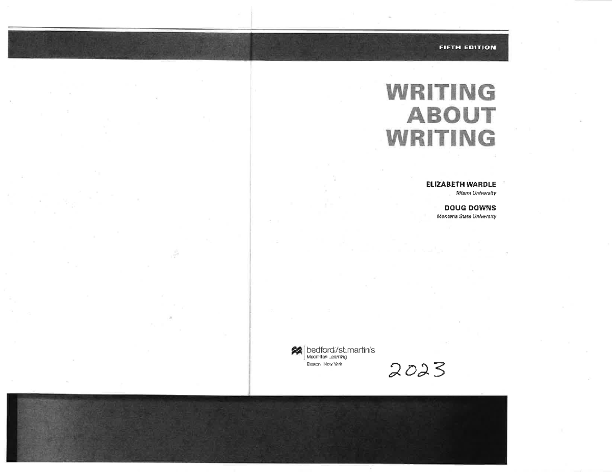 Chapter 2, Readers, Writers, and Texts - FIFTH EDITION WRITING ABOUT ...