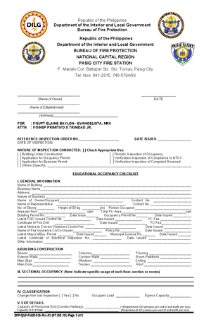 FSED 016 Checklist Detention and Correctional Occupancy Rev01 070519 ...