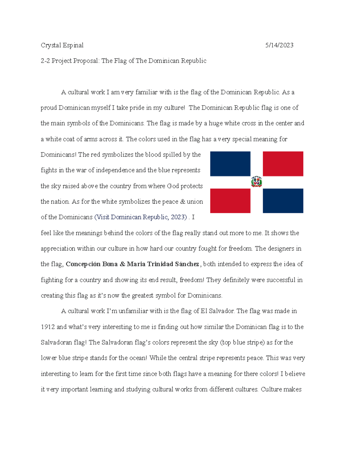 2-2 Project Proposal, The Flag of The Dominican Republic - HUM100 ...