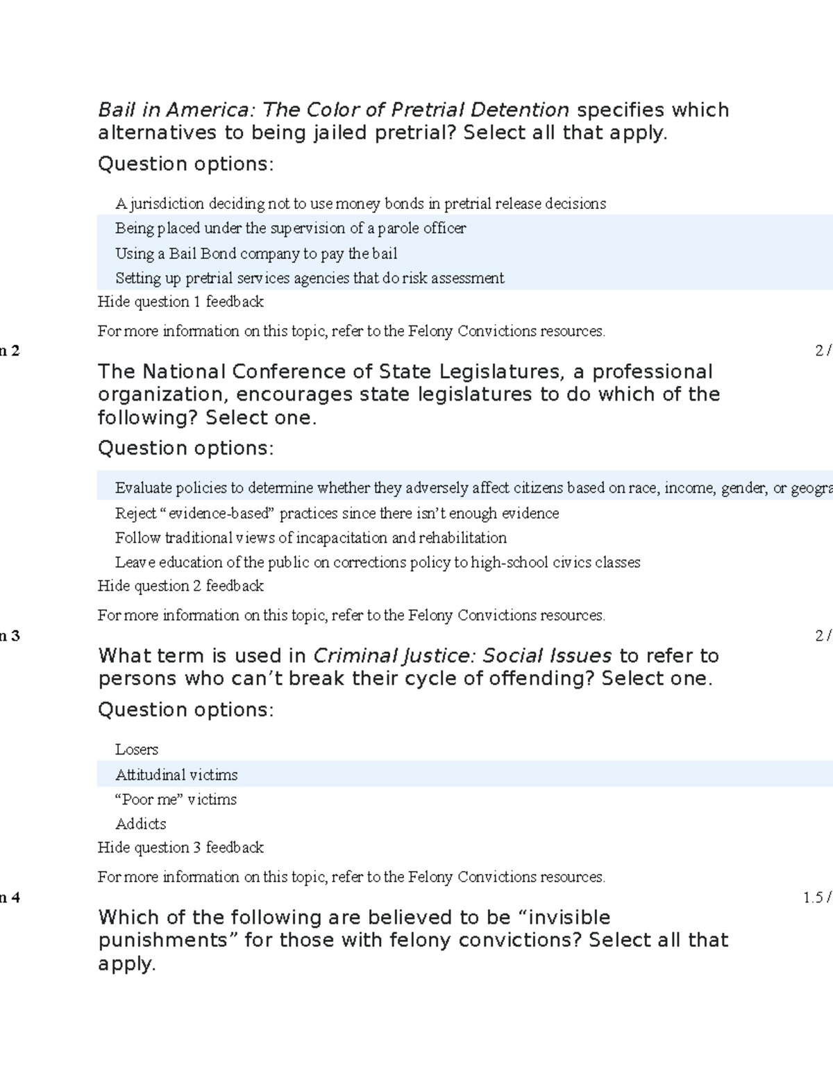 Bail in America - Module 5 Quiz - Bail in America: The Color of ...