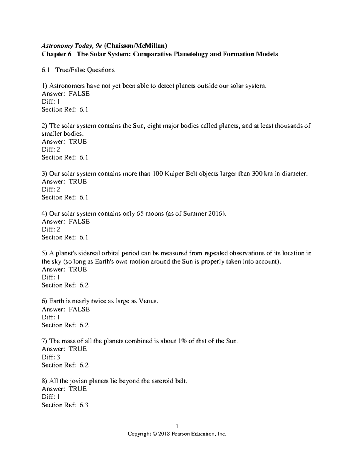 Practice Multiple Choice - 1 Astronomy Today, 9e (Chaisson/McMillan ...