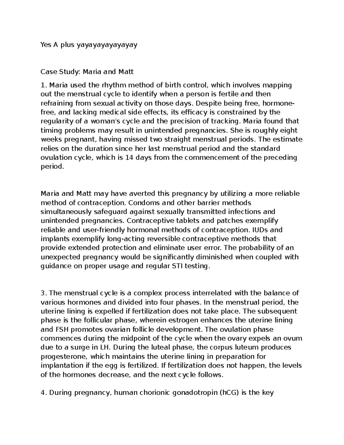 Case Study 5 Maria and Matt 5 - Yes A plus yayayayayayayay Case Study ...