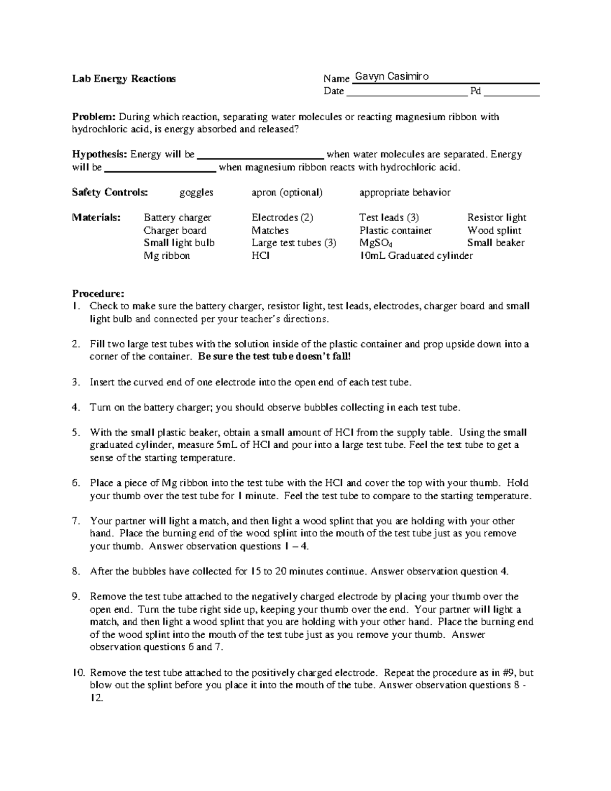 Kami Export - Gavyn Casimiro - lab Exothermic and Endothermic reactions ...