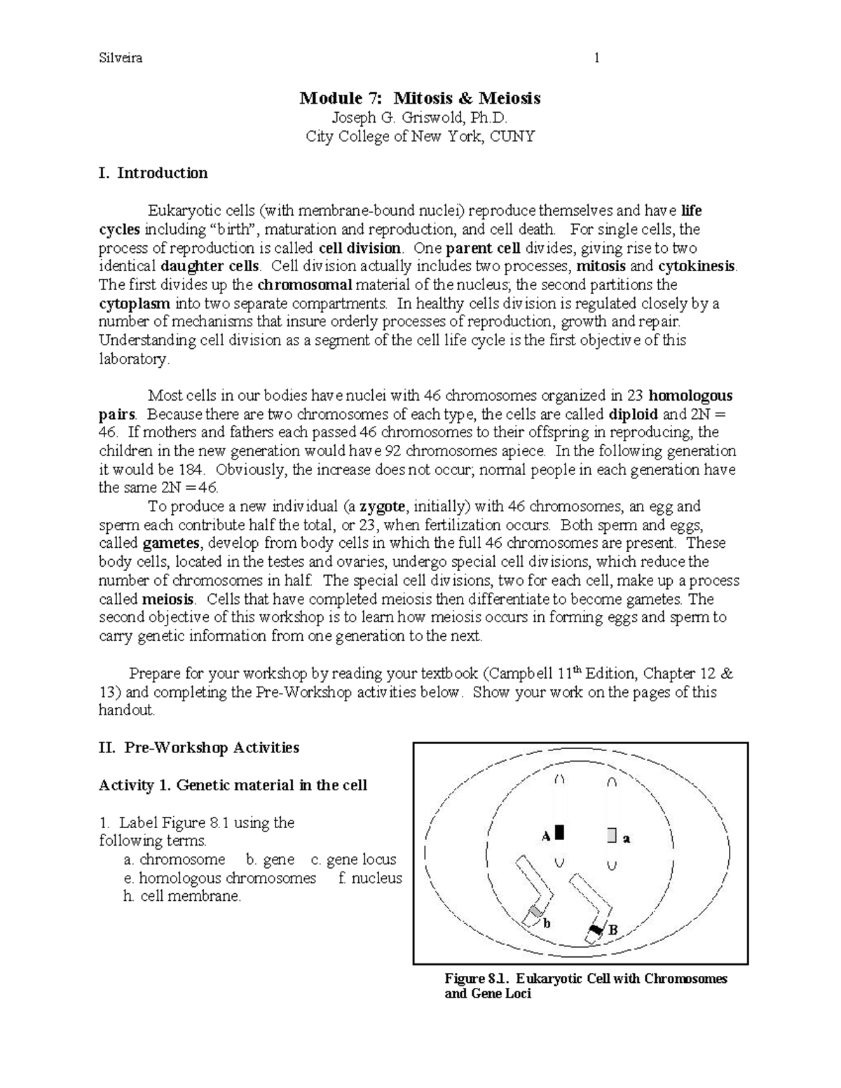 Module 7 Mitosis & Meiosis - Module 7: Mitosis & Meiosis Joseph G ...