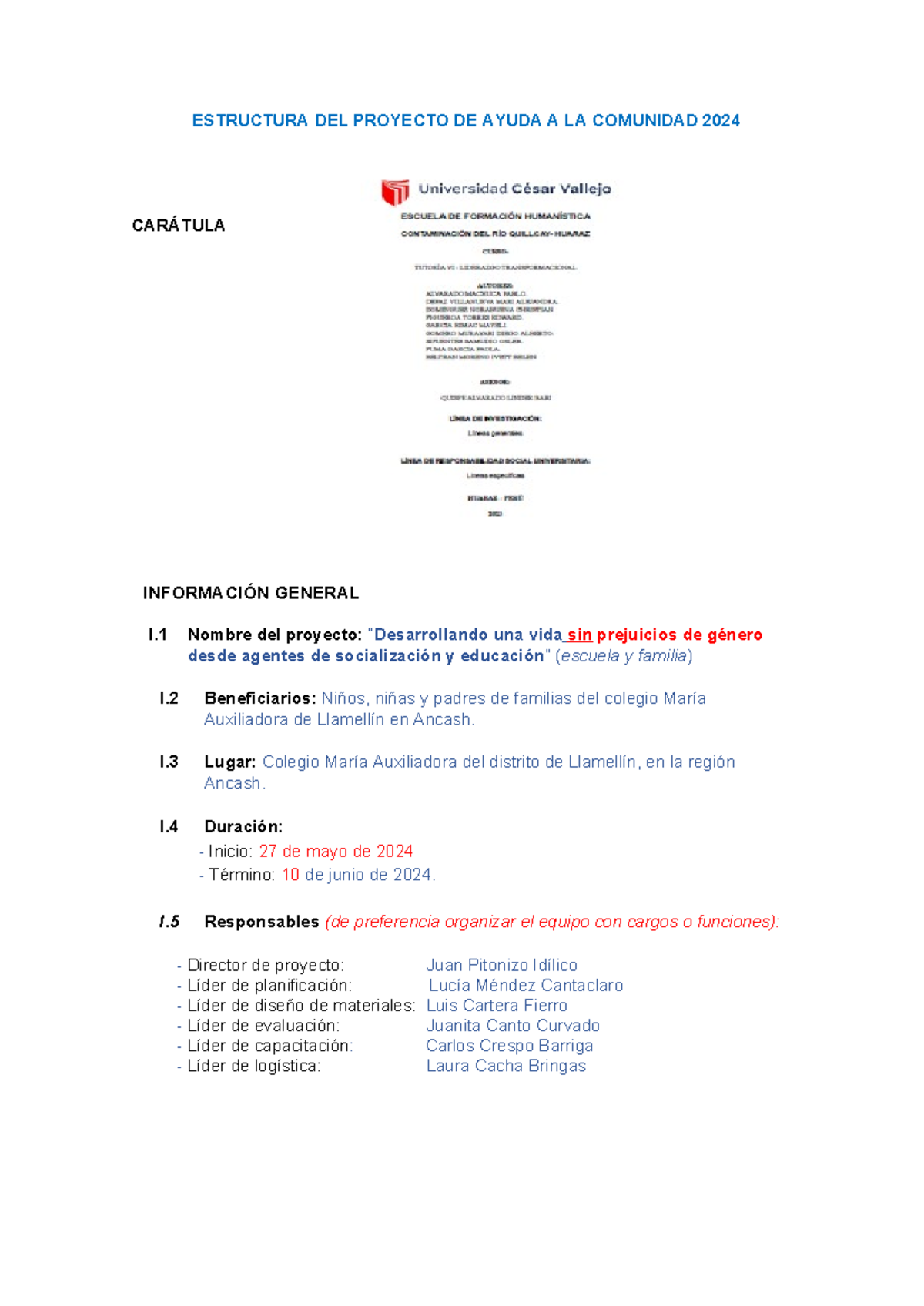 Modelo de proyecto PAC FASE Final - ESTRUCTURA DEL PROYECTO DE AYUDA A LA COMUNIDAD 2024 ...