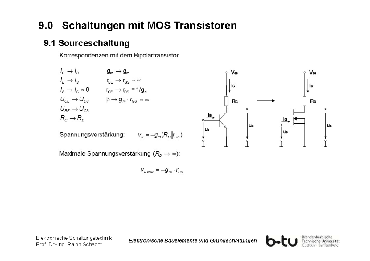 BE GS 9 2020 - Schaltungen mit MOS Transistoren - Elektronische ...