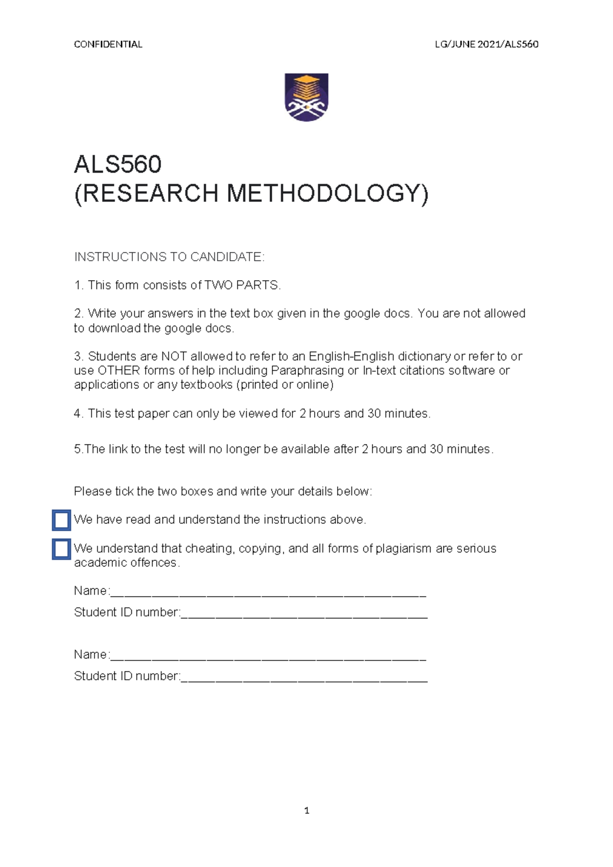 ALS560 Test Case analysis June 2021 QP - ALS (RESEARCH METHODOLOGY ...