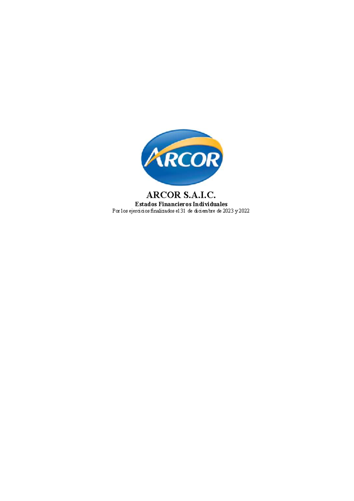 EF Arcor SAIC Individual 31122023 - ARCOR S.A.I. Estados Financieros ...