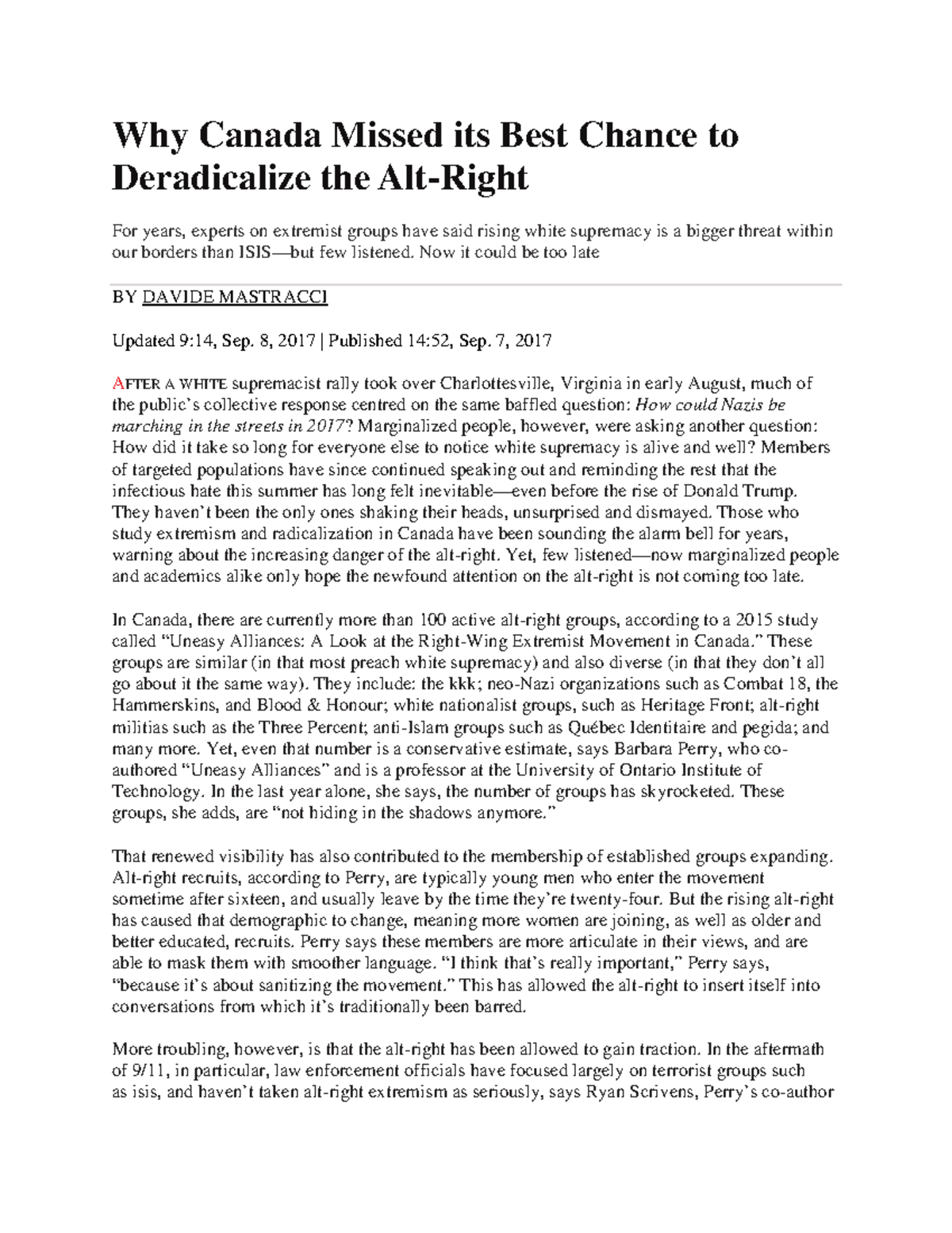 CAN149Why Canada Missed its Best Chance to Deradicalize the Alt - Why ...