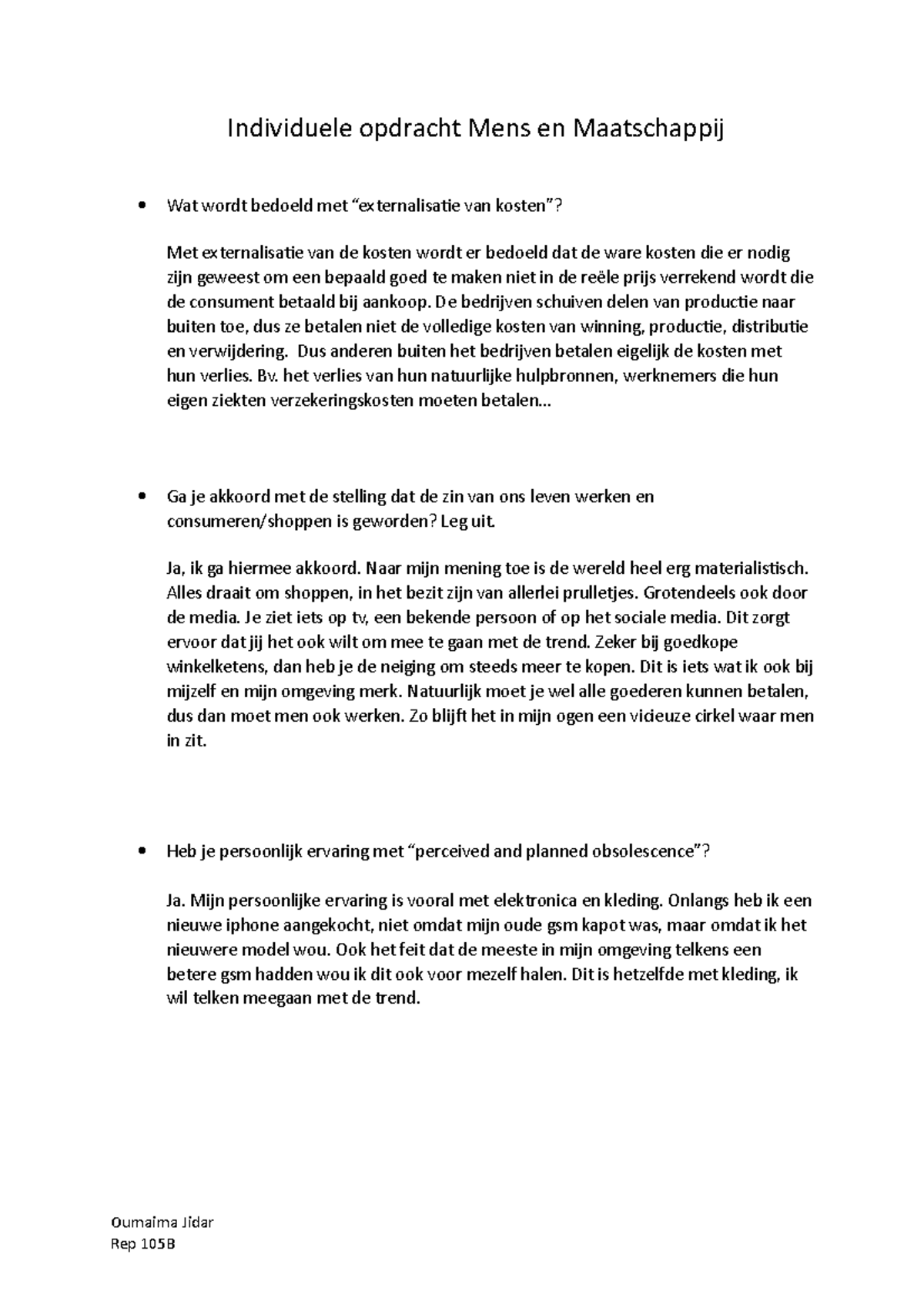 Mens en maatschappij - Individuele opdracht Mens en Maatschappij Wat ...