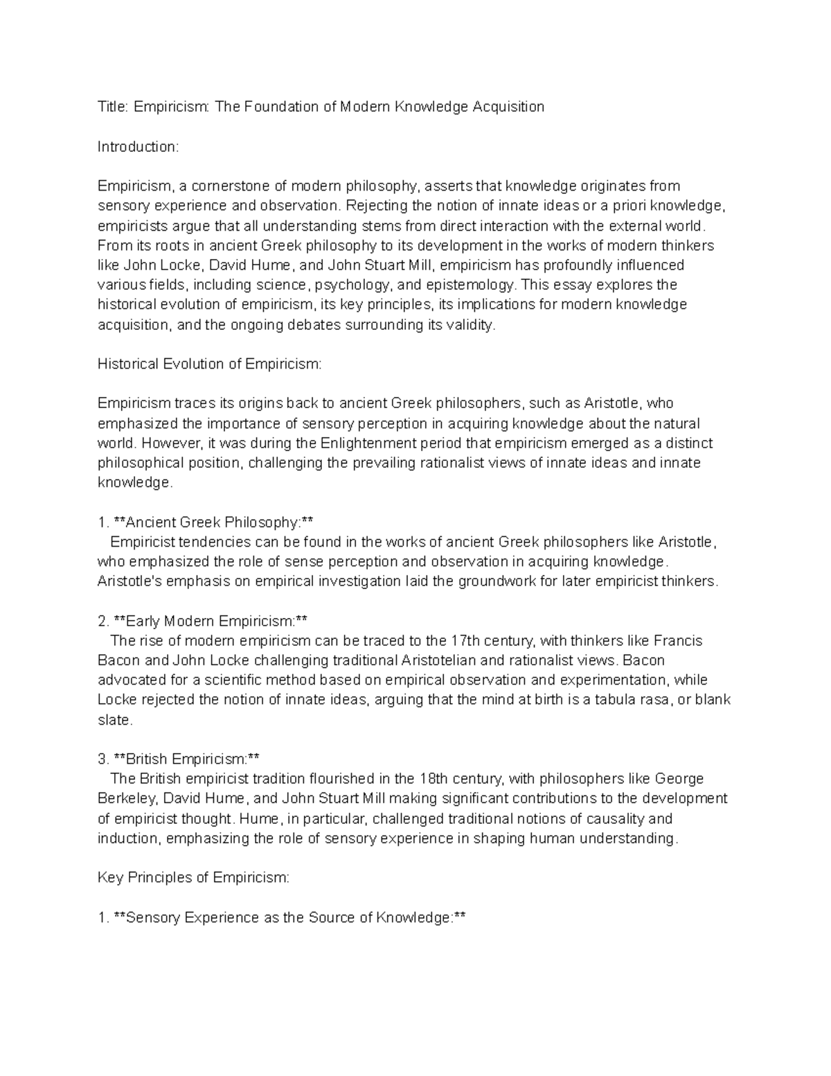 Empiricism 8 - Title: Empiricism: The Foundation of Modern Knowledge ...