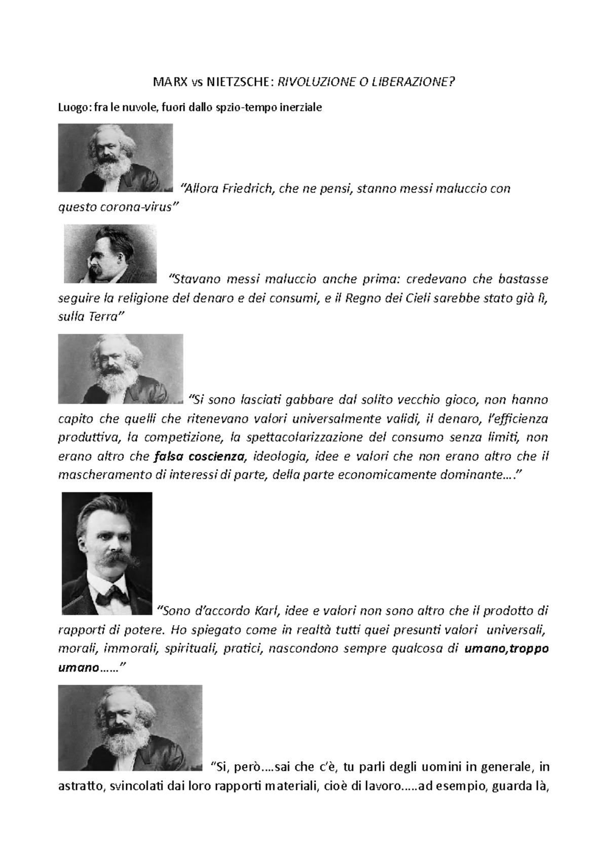 MARX vs Nietzsche - filosofia - MARX vs NIETZSCHE: RIVOLUZIONE O ...