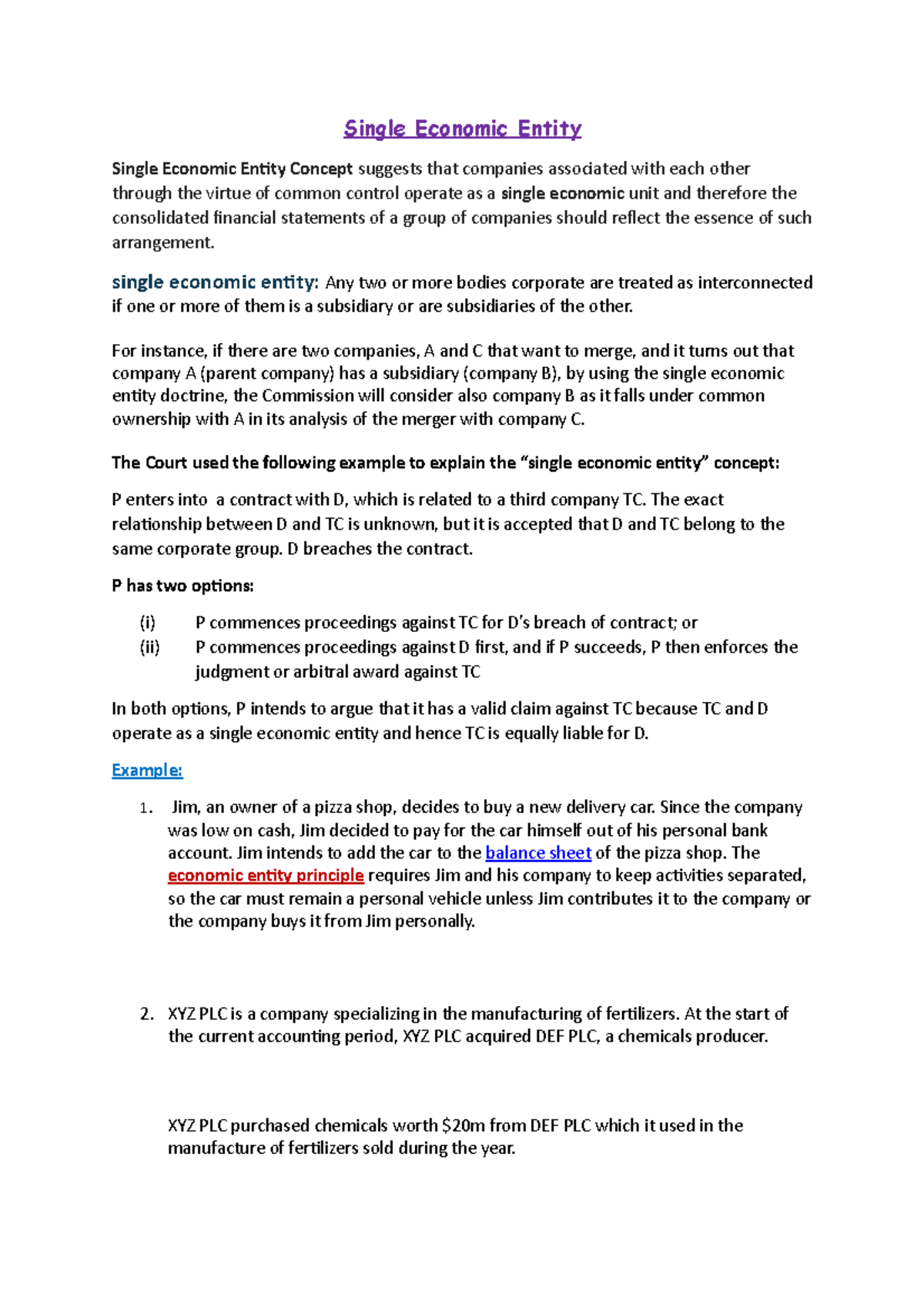 Single economic entity - Single Economic Entity Single Economic Enity ...