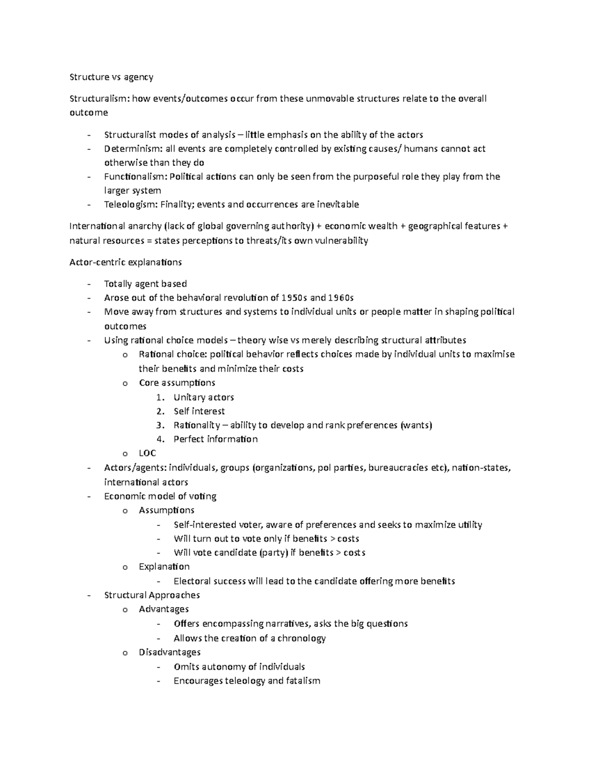 Structure vs agency - Structure vs agency Structuralism: how events ...