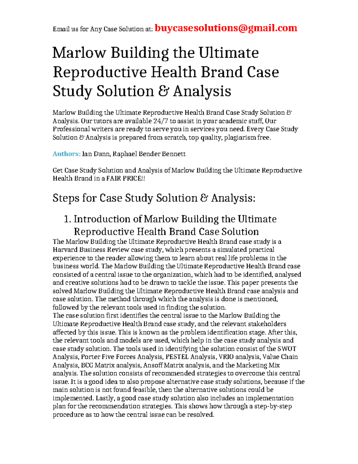 Marlow Building the Ultimate Reproductive Health Brand Case Study ...