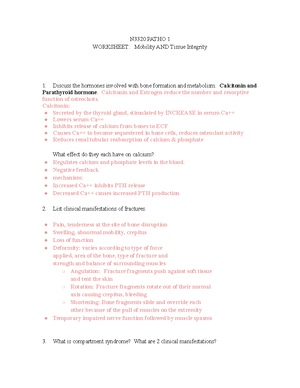 NURSING Anemia Worksheet - NURS 3320 - Studocu