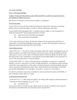 PC01 - Practical Case #1 - Core 1 – Practice Case # Memo To: Plant ...