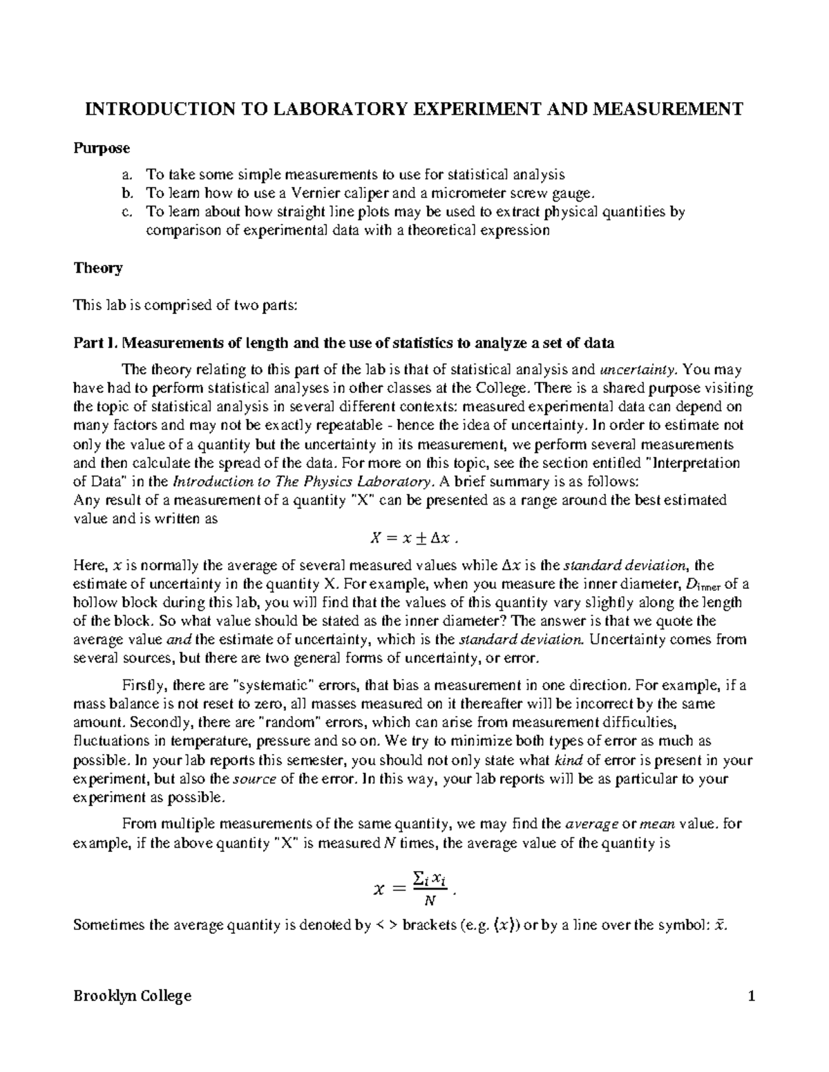 Introduction-Lab1-Spring 2018 - INTRODUCTION TO LABORATORY EXPERIMENT ...