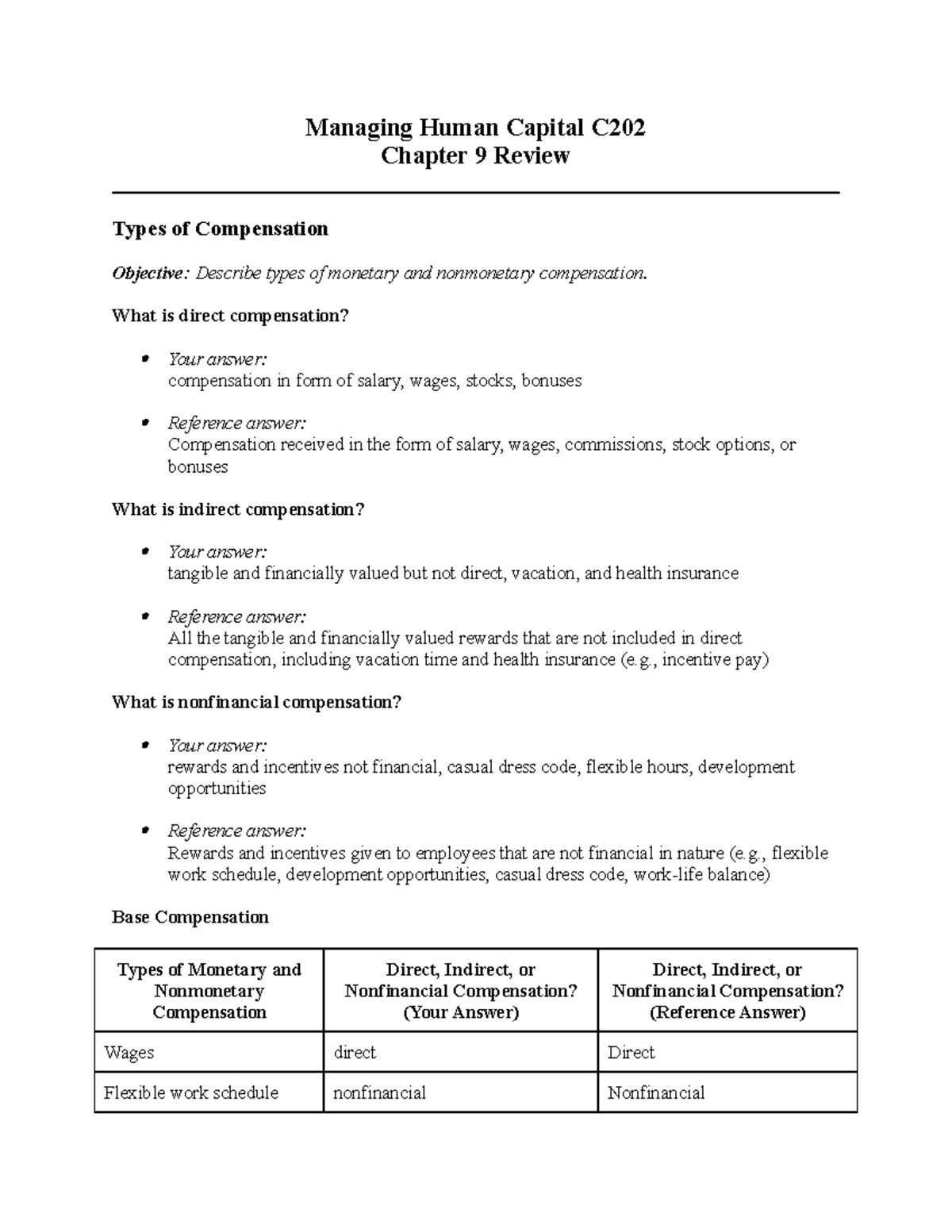 Chapter 9 Review - Study Guide - Managing Human Capital C Chapter 9 ...