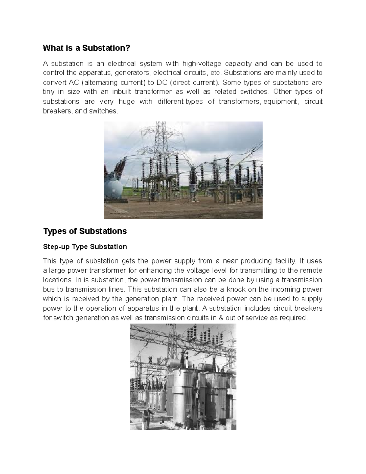 Substation - What is a Substation? A substation is an electrical system ...