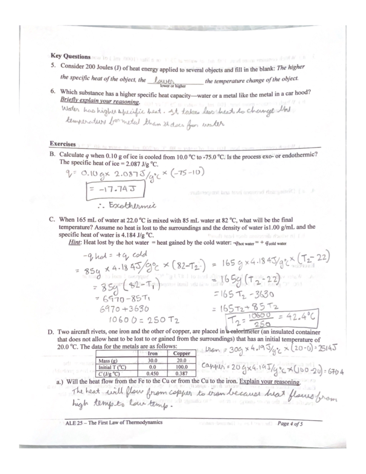The First Law Of Thermodynamics 3 - CHM 121 - Oakton - Studocu