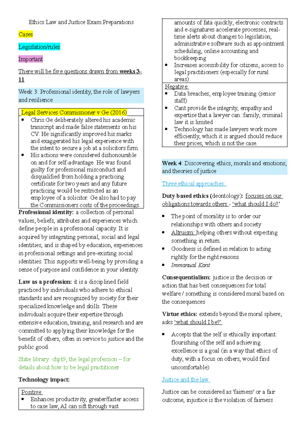 Ethics Law and Justice Weeks 3 - Ethics Law and Justice Exam ...