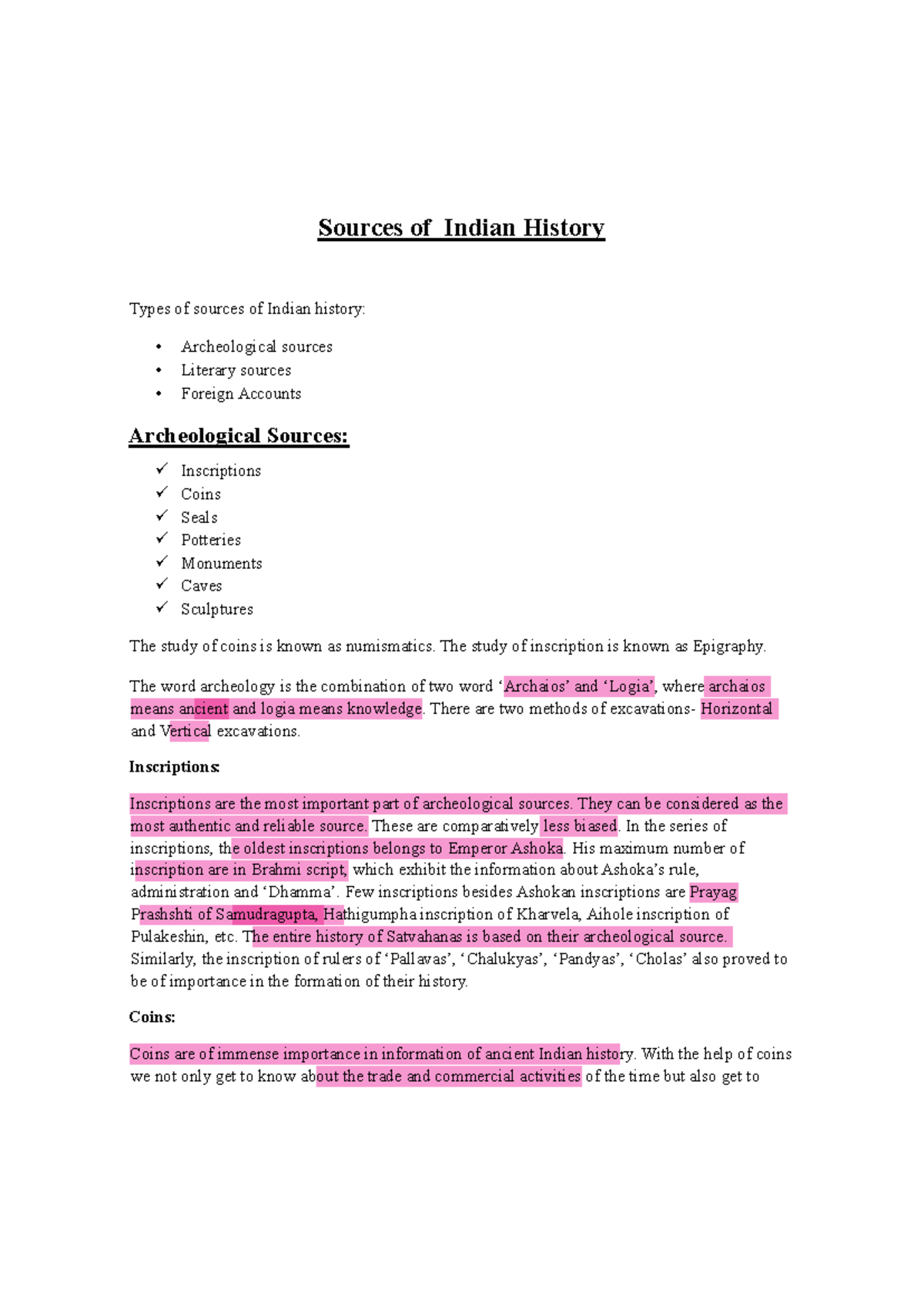 Source of history - Sources of Indian History Types of sources of ...