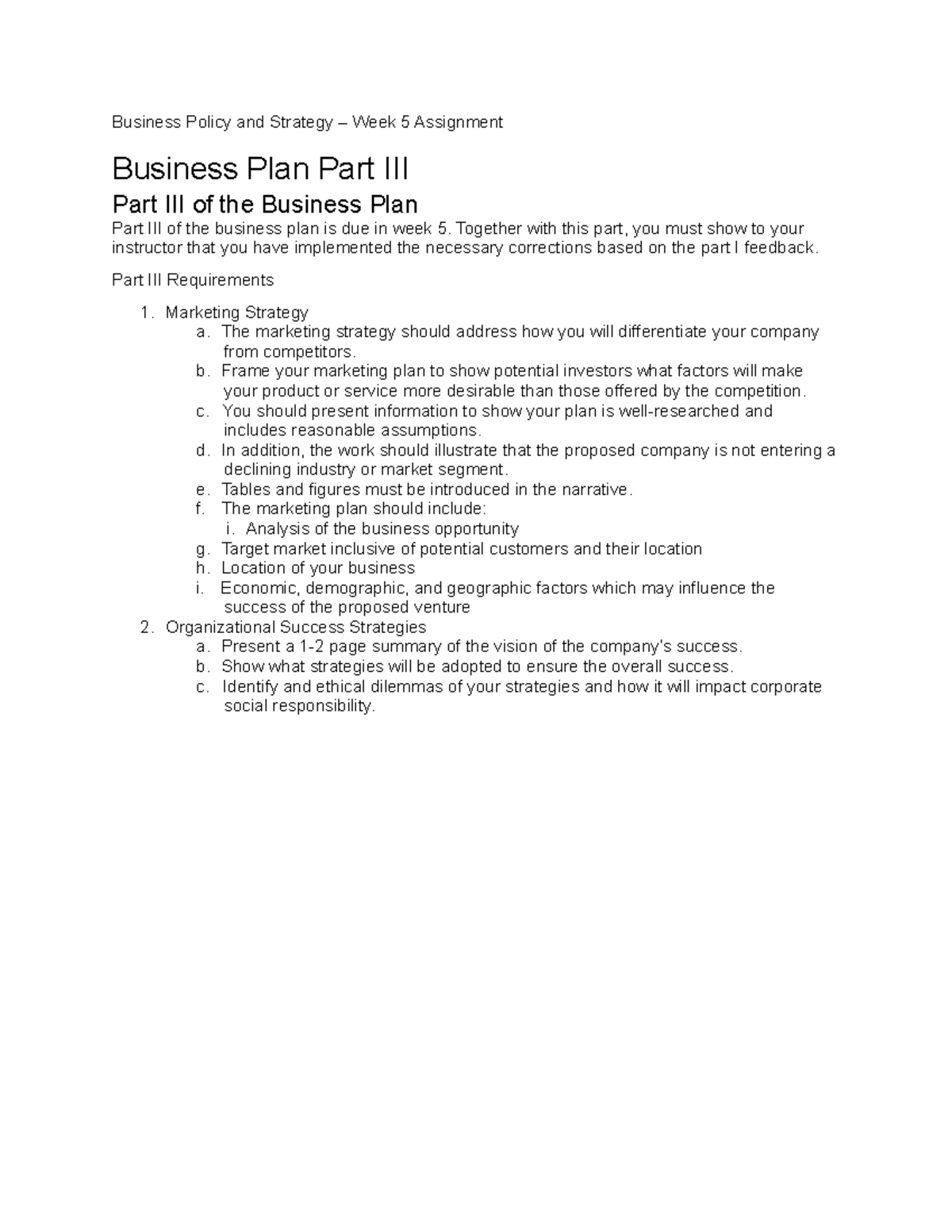 Business strategy - Lecture notes B - Business Policy and Strategy ...