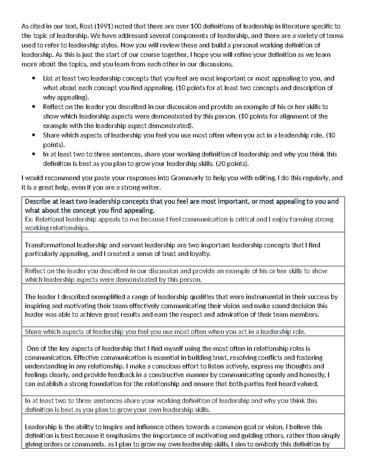 Working Definition Leadership 12 - As cited in our text, Rost (1991 ...