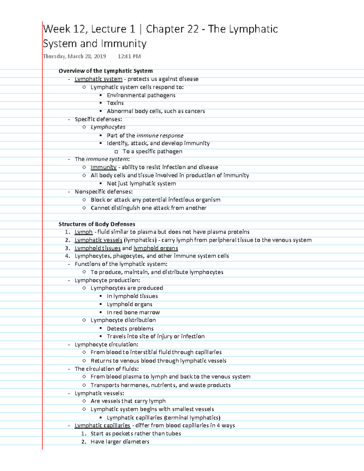 Chapter 22 - The Lymphatic System and Immunity - Overview of the ...