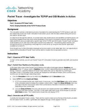 1.0.5 Packet Tracer - Logical and Physical Mode Exploration - Objectives Part 1: Investigate the ...